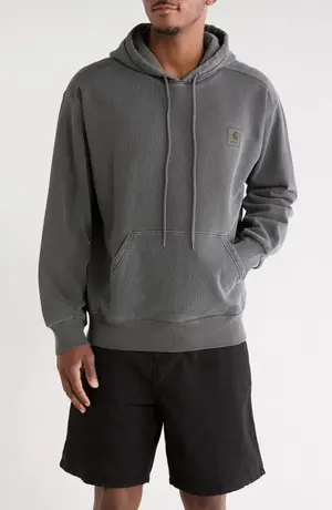 Carhartt Work In Progress Nelson Hoodie Black Garment Dyed