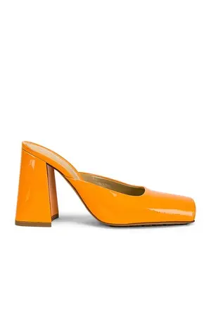 Bottega Veneta Bottega Veneta Tower Square Toe Mule Pumps In Tangerine Tangerine