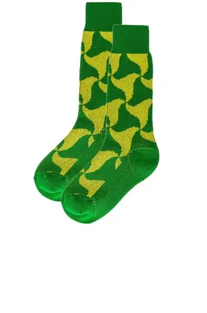 Bottega Veneta Wavy Triangle Cashmere Socks - Parakeet & Kiwi
