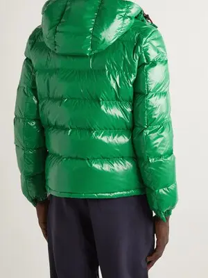 Moncler 1952 Haggi Logo-appliquéd Quilted Recycled Glossed-shell Hooded Down Jacket - Green