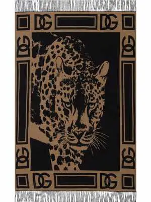 Dolce & Gabbana Leopardo-print Cashmere Blanket