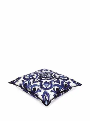 Dolce & Gabbana Small Blu Mediterraneo-print Canvas Cushion