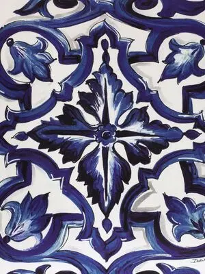 Dolce & Gabbana Small Blu Mediterraneo-print Canvas Cushion
