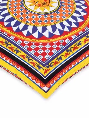Dolce & Gabbana Small Carretto-print Duchesse Cotton Cushion