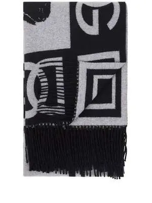 Dolce & Gabbana Zebra-jacquard Cashmere Blanket - White