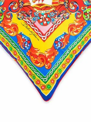 Dolce & Gabbana Medium Carretto-print Square Silk Cushion