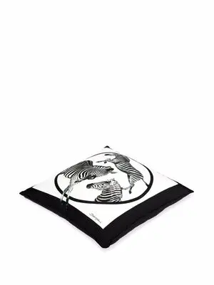 Dolce & Gabbana Medium Zebra-print Silk Cushion - White