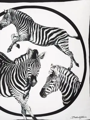 Dolce & Gabbana Medium Zebra-print Silk Cushion - White