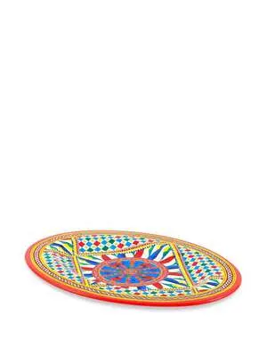 Dolce & Gabbana Carretto-print Wood Tray