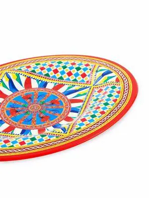 Dolce & Gabbana Carretto-print Wood Tray