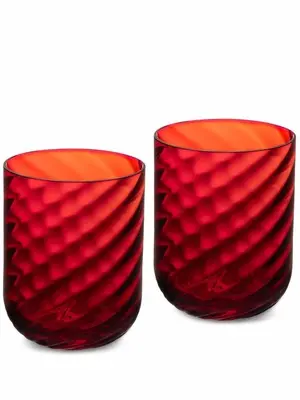 Dolce & Gabbana Hand-blown Murano Water Glasses - Red