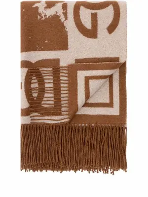 Dolce & Gabbana Cashmere Jacquard Blanket - Brown