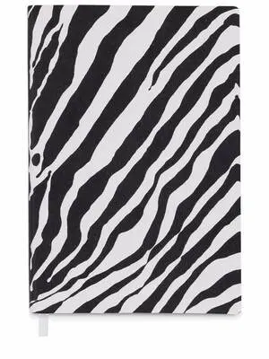 Dolce & Gabbana Medium Zebra-print Leather Blank Notebook - Black