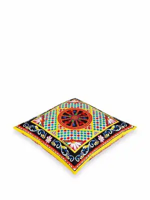 Dolce & Gabbana Small Carretto-print Duchesse Cotton Cushion
