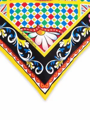 Dolce & Gabbana Small Carretto-print Duchesse Cotton Cushion