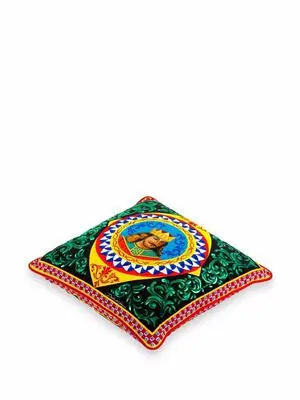 Dolce & Gabbana Small Carretto-print Velvet Cushion