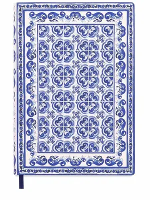 Dolce & Gabbana Medium Mediterraneo-print Ruled Notebook - Blue