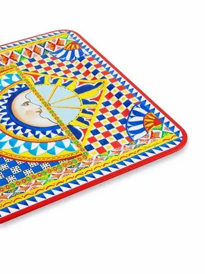 Dolce & Gabbana Large Carretto-print Wood Tray