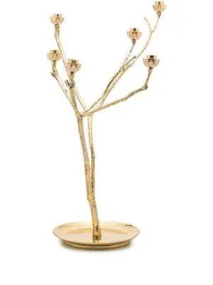 POLSPOTTEN Twiggy Textured Candle Holder - Gold