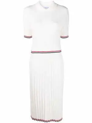 Thom Browne Polo Midi Dress - White