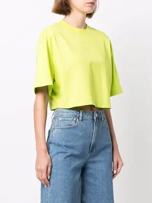 MSGM Cropped Logo T-shirt