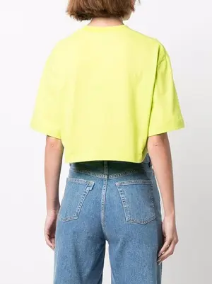 MSGM Cropped Logo T-shirt