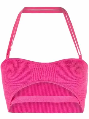 Jacquemus Ribbed-knit Crop Top - Pink