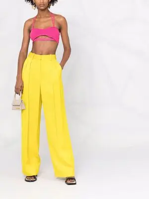Jacquemus Ribbed-knit Crop Top - Pink