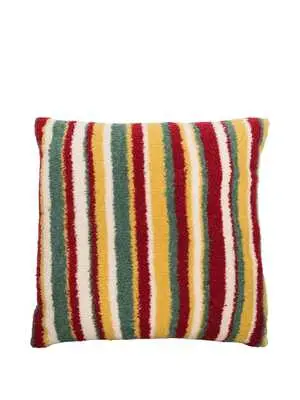 THE ELDER STATESMAN Teddy Stripe Knitted Cushion