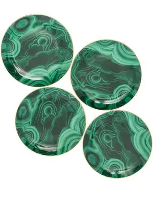 L'Objet Canapé Set Of Four Plates - Green
