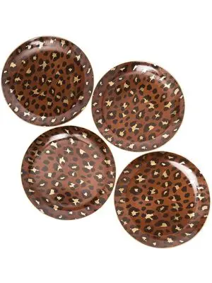 L'Objet Leopard Dessert Plates - Gold
