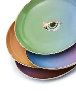 L'Objet Lito Set Of Four Plates - Blue