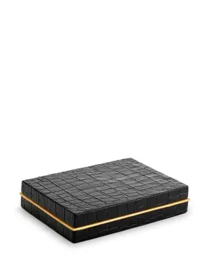 L'Objet Crocodile Box Playing Cards Set - Black