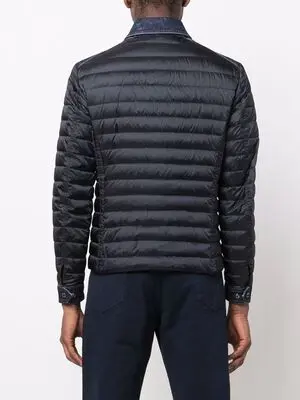 MOORER Denim-detail Padded Jacket - Blue