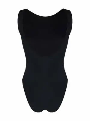 GANNI Sleeveless Logo-print Swimsuit