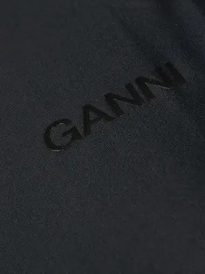 GANNI Sleeveless Logo-print Swimsuit