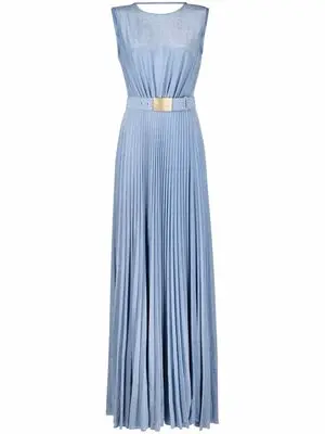 Elisabetta Franchi Pleated Gown With Cowl Back