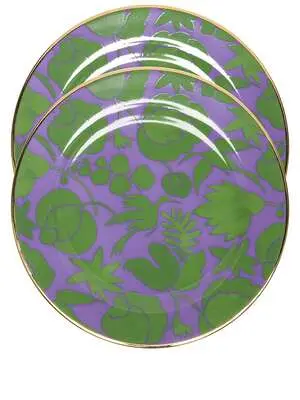 La DoubleJ Wildbird Dessert Plates - Purple