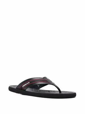 Corneliani Logo Thong Sandals