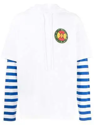 COUNTY OF MILAN Layered Logo-print Hoodie - White