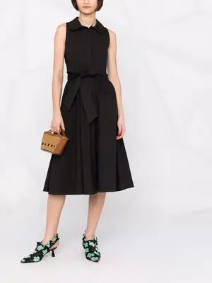 Moschino Sleeveless Belted Midi Shirt Dress