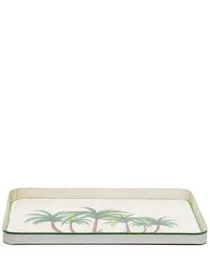 LES-OTTOMANS Palm Tree-print Rectangle Tray