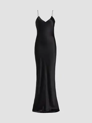 NILI LOTAN Cami Silk Charmeuse Gown - Black