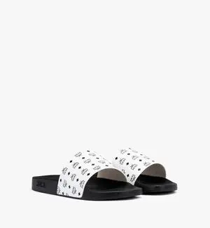 Mcm MCM Monogram Print Rubber Slides White/black