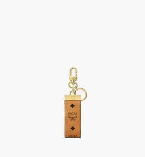 Mcm Key Ring In Visetos Original - Cognac