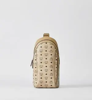 Mcm Visetos Monogram Sling Bag - Beige