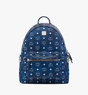 Mcm Stark Side Studs Backpack - Blue Visetos
