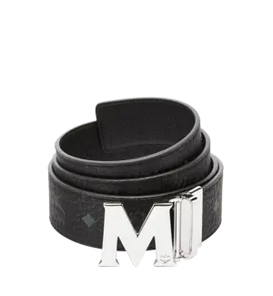 Mcm Claus Reversible Belt - Black/black