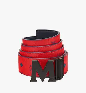 Mcm MCM Claus Reversible Belt Candy Red/black