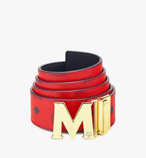 Mcm MCM Claus Reversible Belt Candy Red/gold